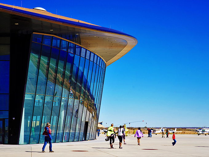 Spaceport America looks like it was plucked from a sci-fi movie—the future of space travel sitting casually in the New Mexico desert.