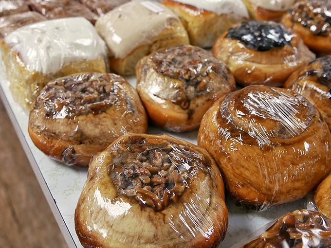 These sticky buns glisten with caramelized promise. Not just breakfast—they're an edible alarm clock worth waking up for.