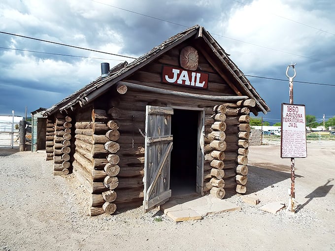 The 1860 Territorial Jail looks like it could tell stories wilder than any Western movie—if those log walls could talk, we'd all listen.