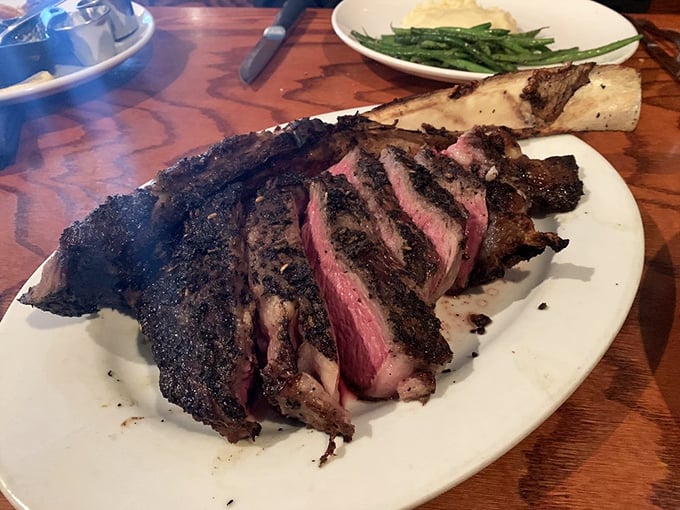 The royal treatment – sliced prime rib presented with a potato worthy of the same reverence and asparagus standing proudly at attention.