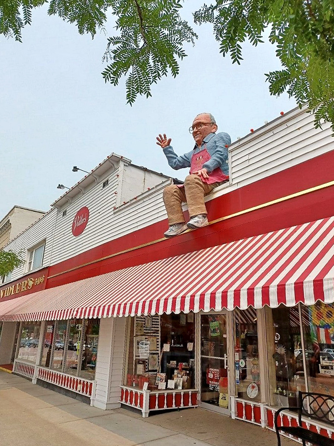 Vidler's iconic red and white awning isn't just a storefront – it's a portal to childhood wonder that works regardless of your actual age.