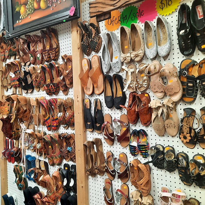 Footwear fantasyland where every pair tells a story—some more elaborate than others. Those leopard flats are practically screaming your name!