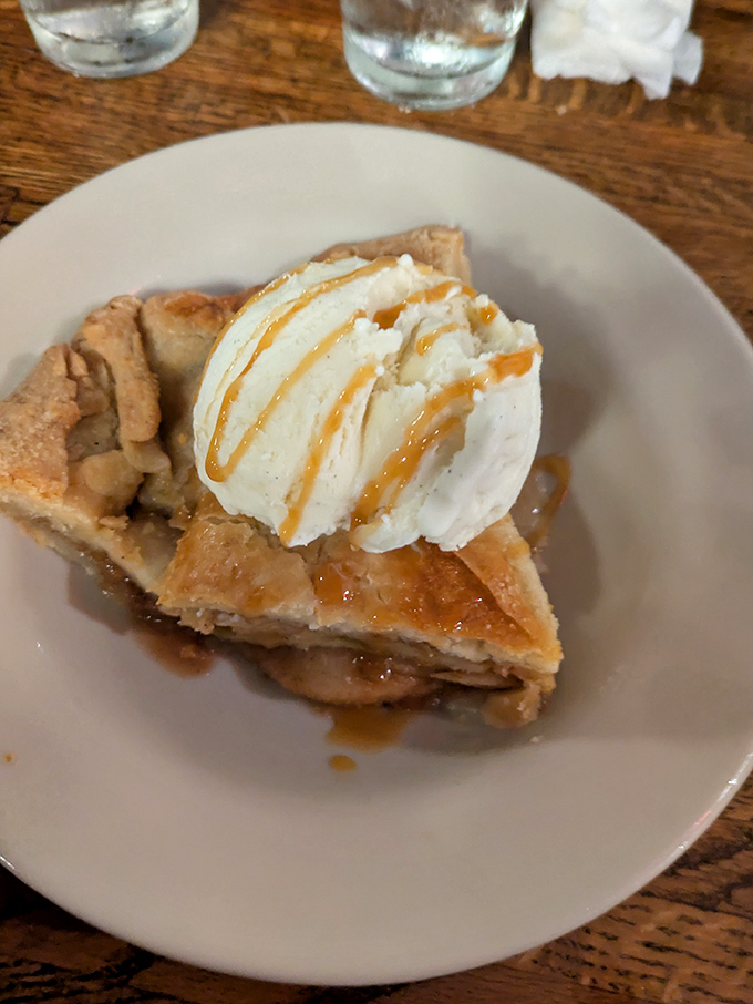Apple pie with ice cream melting into those warm cinnamon-spiced crevices. Dietitians look away now – this is what happiness looks like on a plate.