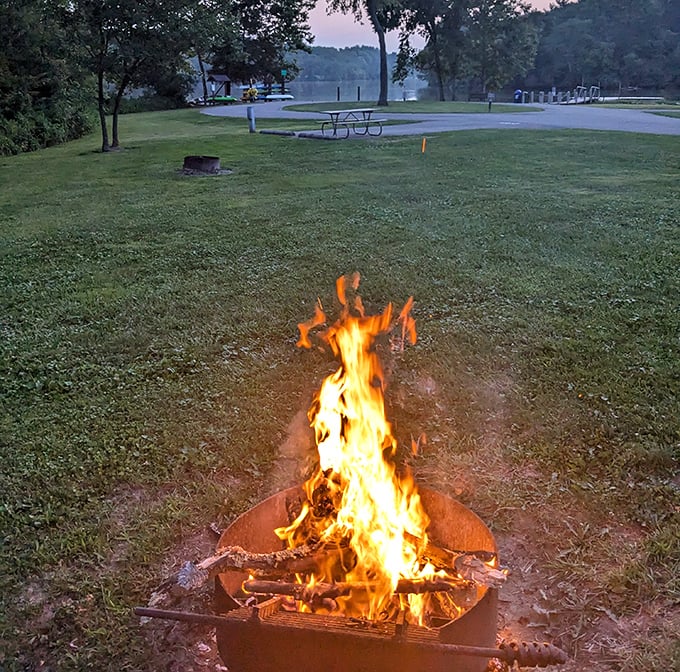 Primal television at its finest. Nothing beats gathering around nature's original entertainment system—complete with warmth, mesmerizing visuals, and perfect sound effects.