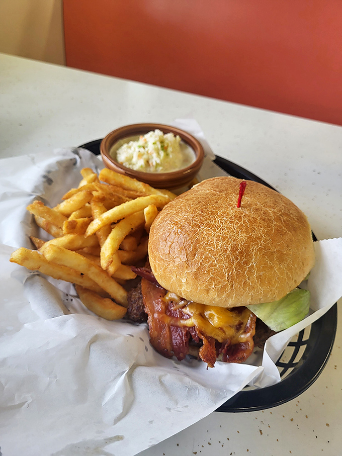 This isn't some fancy $28 gastropub creation—just an honest burger that remembers what burgers are supposed to be.
