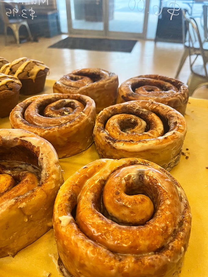 Cinnamon rolls that look like they've been working out—buff, bronzed, and guaranteed to make you swoon at first bite.