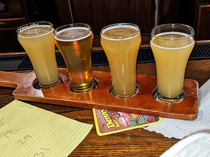 A flight of liquid gold that proves the "Beer" in Beer Barrel Pub isn't just for show—it's a promise kept in every glass.