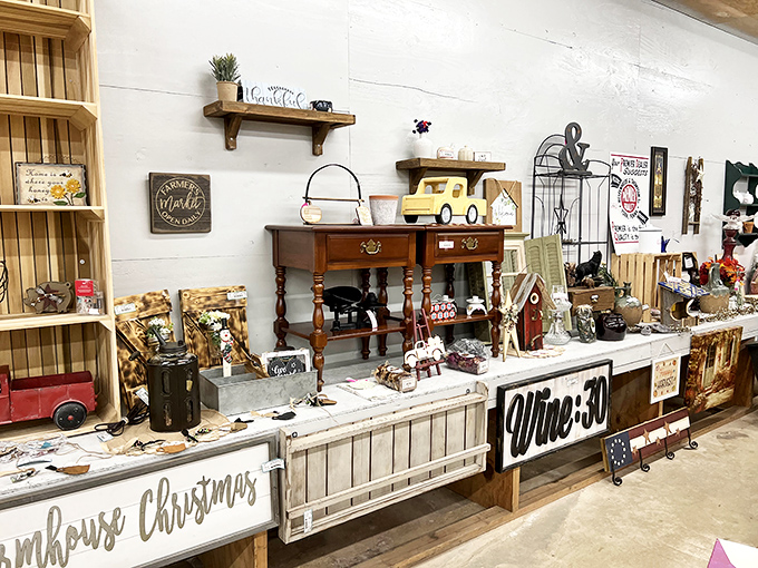 The farmhouse-style display wall could be straight out of a design magazine—except these pieces won't require a second mortgage.