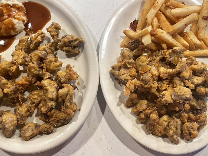 Fried gizzards – the ultimate test of culinary courage that rewards the brave with crispy, savory bites that defy expectations.