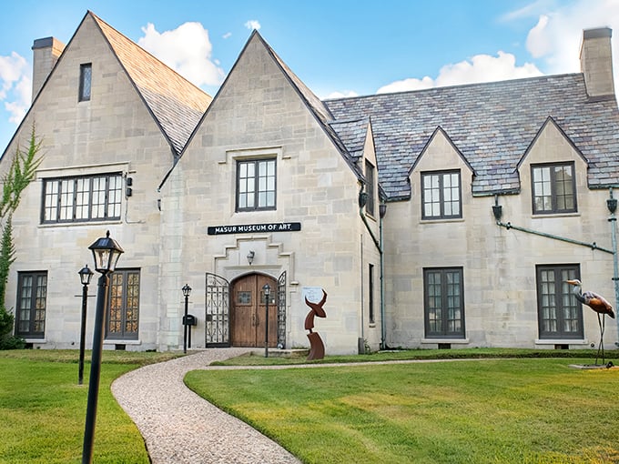 The Masur Museum of Art's Tudor-style architecture houses cultural treasures in a setting that feels more like an English countryside than northeastern Louisiana.