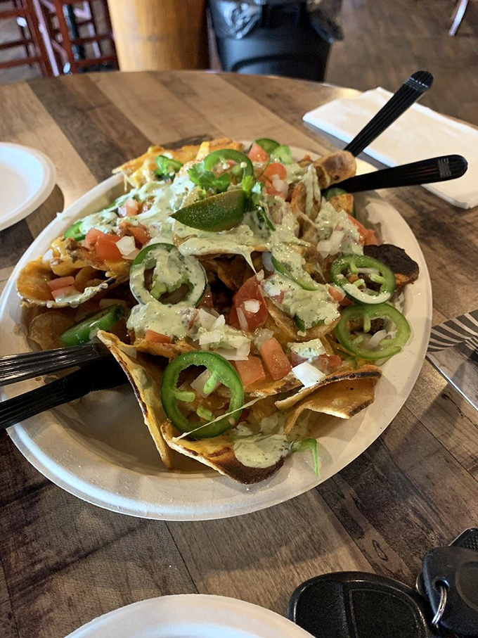 These aren't your average nachos—they're a fiesta of flavors topped with jalapeños that add just enough kick to wake up your taste buds.