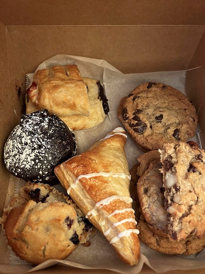 The bakery box that makes car rides home feel like torture—how dare these pastries smell so good while you're trying to drive?