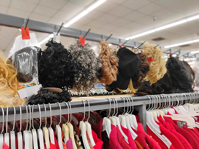 Wigs galore for instant makeovers that would make reality TV stars weep with envy and budget-conscious joy.