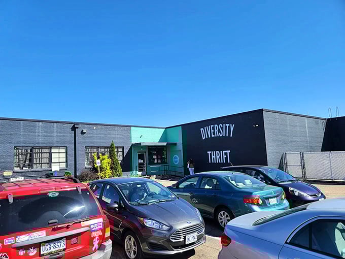 Diversity Thrift's modern facade breaks the thrift store mold – this isn't your grandmother's dusty donation center.