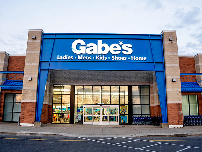 Gabe's bold blue facade promises what every shopper wants – name brands without needing a second mortgage to afford them.