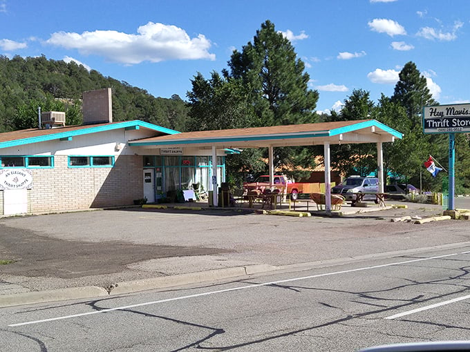 Hey Mavis! occupies a former gas station with turquoise trim—the perfect quirky home for Cedar Crest's most eclectic thrift finds.