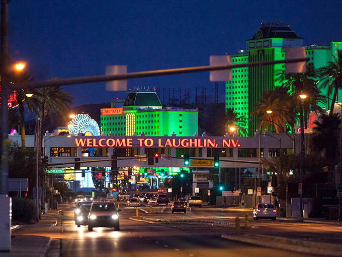 Laughlin lights up the night with affordable casino fun—Vegas's more budget-friendly little brother on the Colorado River.