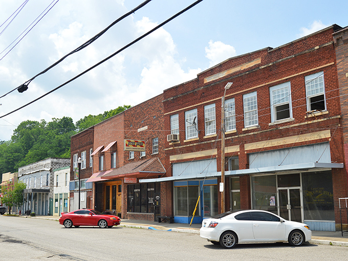 Olive Hill's main street might not be fancy, but neither is your retirement budget – and both work perfectly well together here.