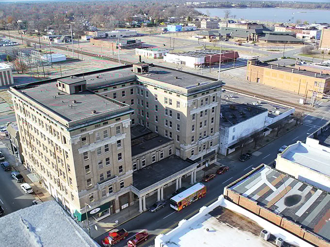 Pine Bluff's downtown skyline offers surprising affordability – where your Social Security check might actually feel like a windfall.