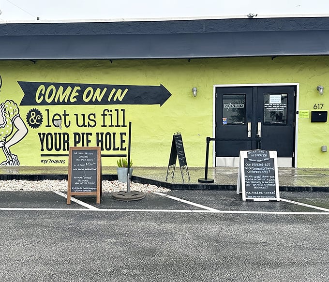 That sassy yellow wall says everything you need to know—this isn't your grandmother's bakery (unless Grandma was a rebel).