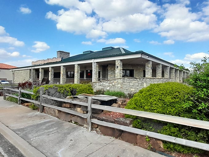 Stone Mill's rustic stone exterior looks like it belongs on a postcard. By day, it's charming—by night, it's downright magical.