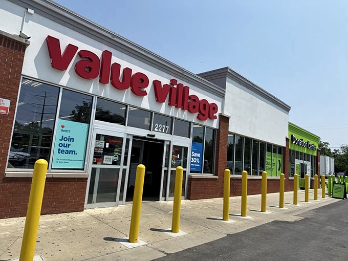 Value Village's bright exterior promises the kind of treasure hunting that turns ordinary Saturdays into exciting adventures.