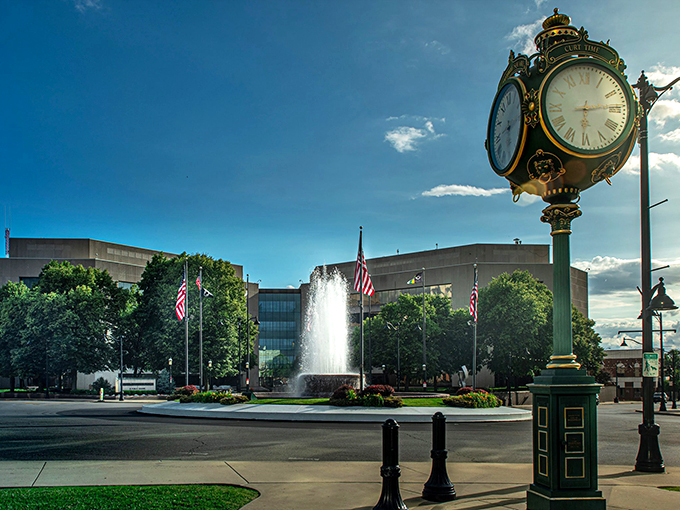 Morning light illuminates Belleville's charming streetscape, where affordable living meets small-town community spirit just across from St. Louis.