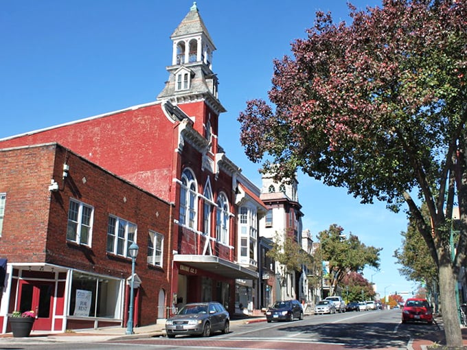 Red brick buildings stand shoulder to shoulder in Hagerstown, a visual reminder that some things improve with age.