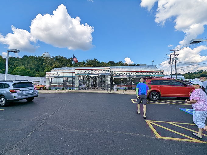 The classic American diner in all its metallic glory – Maddy's shines bright enough to guide hungry travelers for miles.