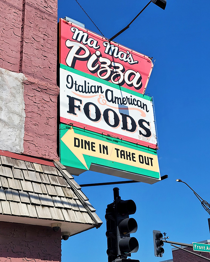 Mama's Pizza: The "Italian & American Foods" promise on the sign is more than words—it's a delicious commitment that spans generations.
