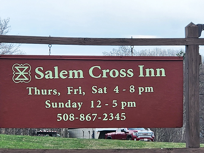 That rustic sign tells you everything you need to know—you've found a hidden gem where history and great steaks collide.