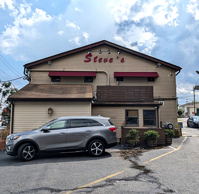 Steve's name shines bright against the sky – a beacon for generations of New Jersey steak lovers seeking sizzling perfection.