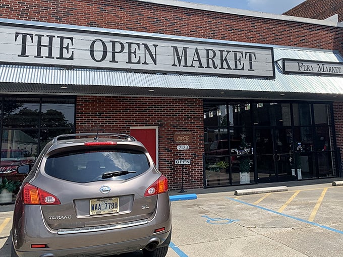 That classic Coca-Cola sign hints at the nostalgic treasures waiting inside this brick building—a time capsule disguised as a market.