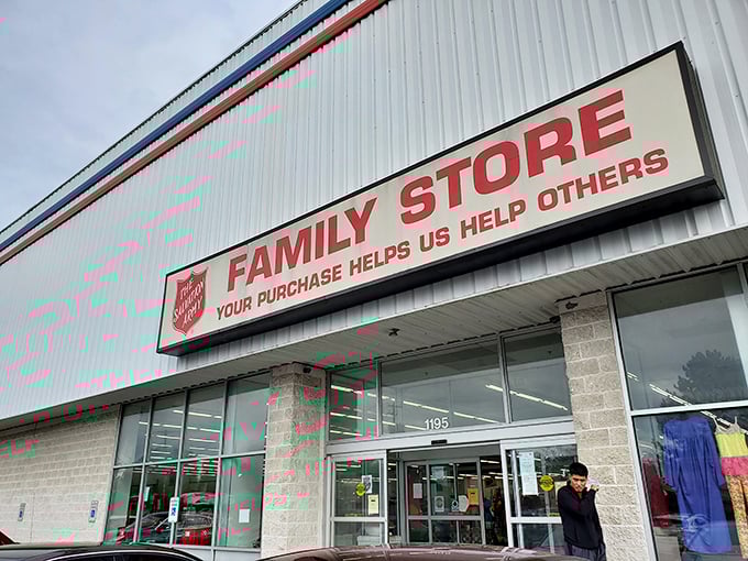Clean lines and a clear mission: this Salvation Army store transforms shopping into an act of community support.