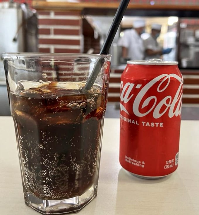 Even the beverages at The Apple Pan maintain the classic Americana vibe – a Coke served in a proper glass with ice that somehow makes it taste better than any fancy artisanal soda.