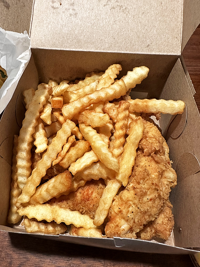 Chicken tenders that actually deserve the name—tender inside, audibly crunchy outside, and zero pretension throughout.