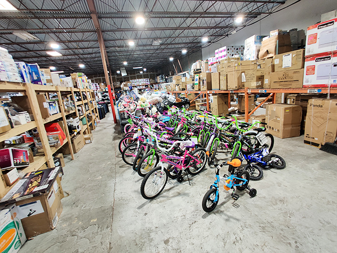 Bike bonanza! These colorful cycles are just waiting for kids to take them on neighborhood adventures—training wheels and all.
