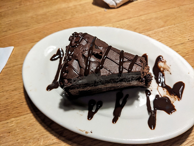 Chocolate cake that doesn't need to be deconstructed or reimagined—just executed perfectly with a drizzle that means business.