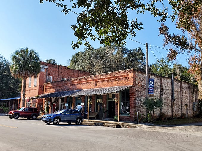 Downtown Micanopy—where the buildings lean in slightly, as if sharing secrets about visitors who've walked these streets since the 1800s.