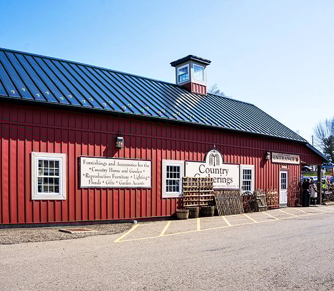 Country Gatherings showcases homespun charm in a classic red barn structure – the kind of place where every item feels hand-selected with care.