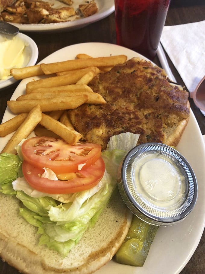 The crab cake sandwich—Delaware's answer to the question "What would heaven taste like if it came on a bun with lettuce and tomato?" 