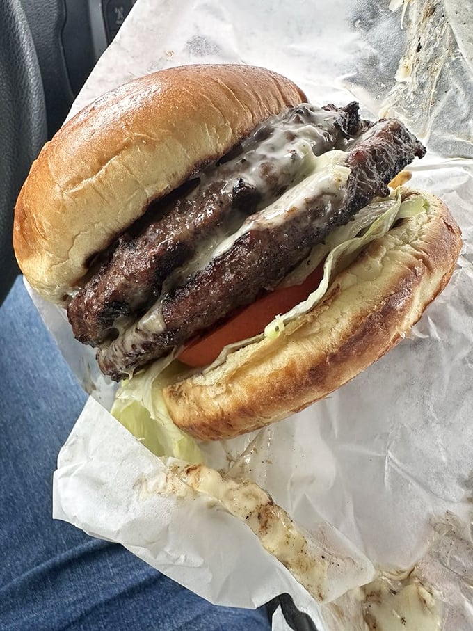 This double cheeseburger isn't trying to be Instagram famous. It's too busy being exactly what a burger should be.