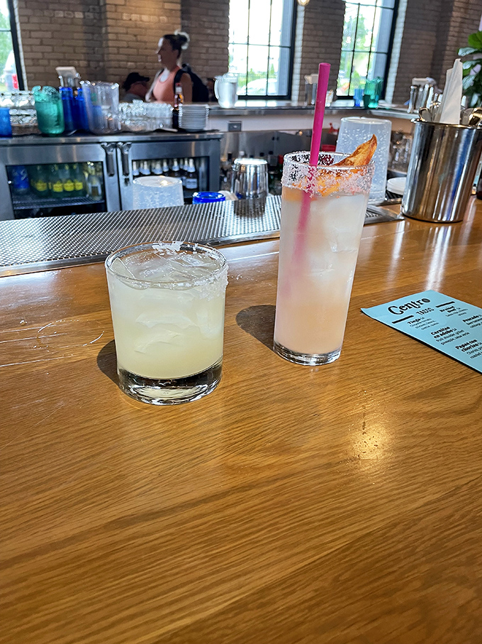 Margaritas that mean business—one classic, one pink and playful. The perfect liquid companions for your Mexican food adventure.