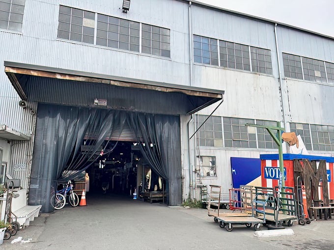 Step through these industrial curtains like you're entering Oz—a world where discarded items get their second act.