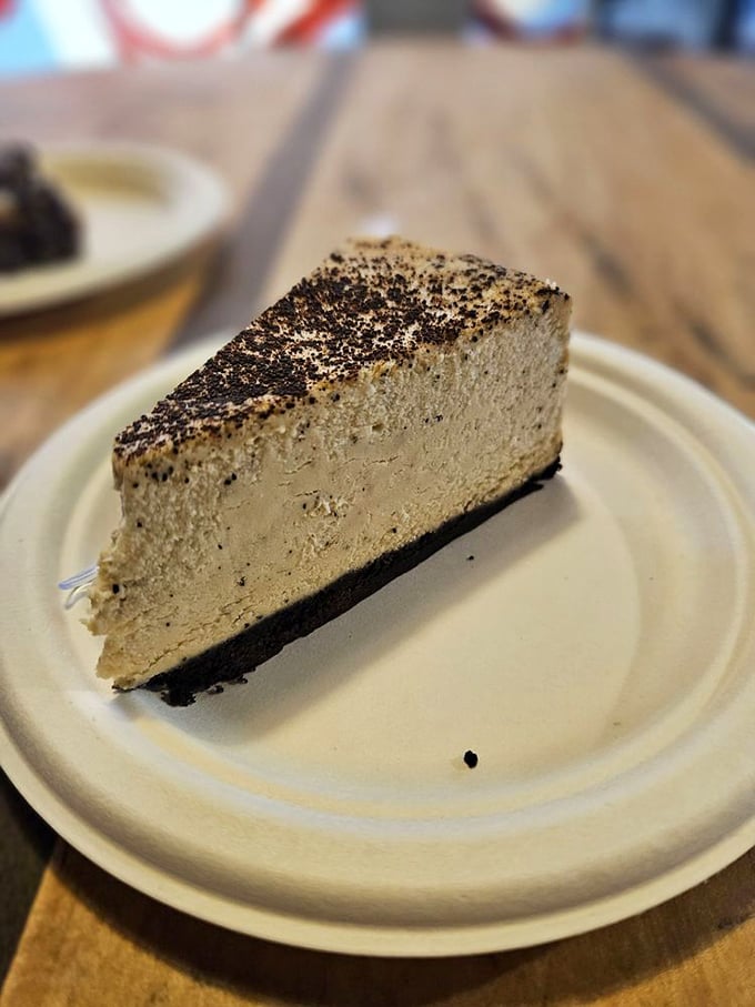 This coffee-infused masterpiece doesn't just pair with your morning brew—it is the brew, transformed into creamy, decadent glory on a chocolate crust.