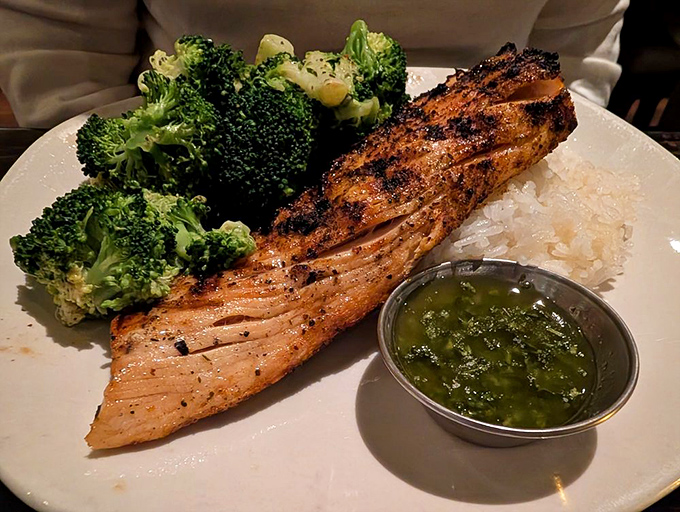 This grilled mahi-mahi with coleslaw and mashed potatoes isn't just dinner – it's edible evidence that sometimes less really is more.