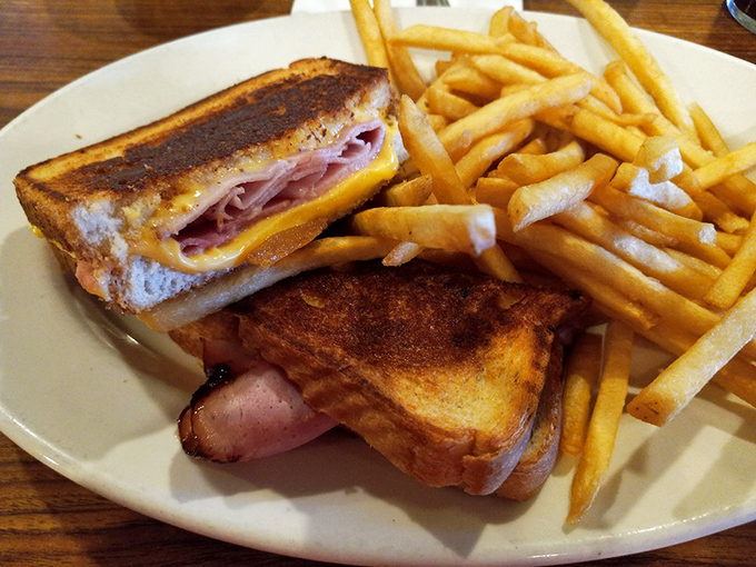 The humble grilled sandwich—crispy, gooey, and paired with fries—proves that sometimes the most satisfying meals don't need a fancy pedigree.