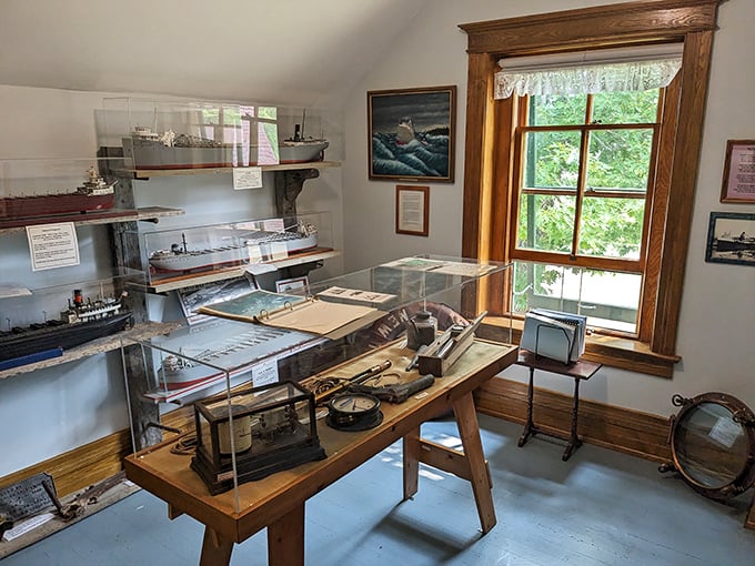 Inside the museum, model ships and navigational instruments tell the story of Great Lakes shipping in fascinating, miniature detail.