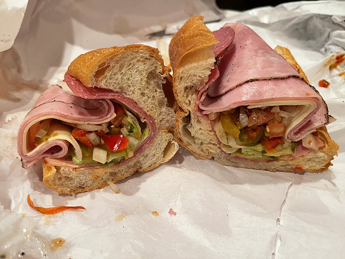 The Italian hoagie – a masterclass in layering that would make a geological survey team weep with professional admiration.