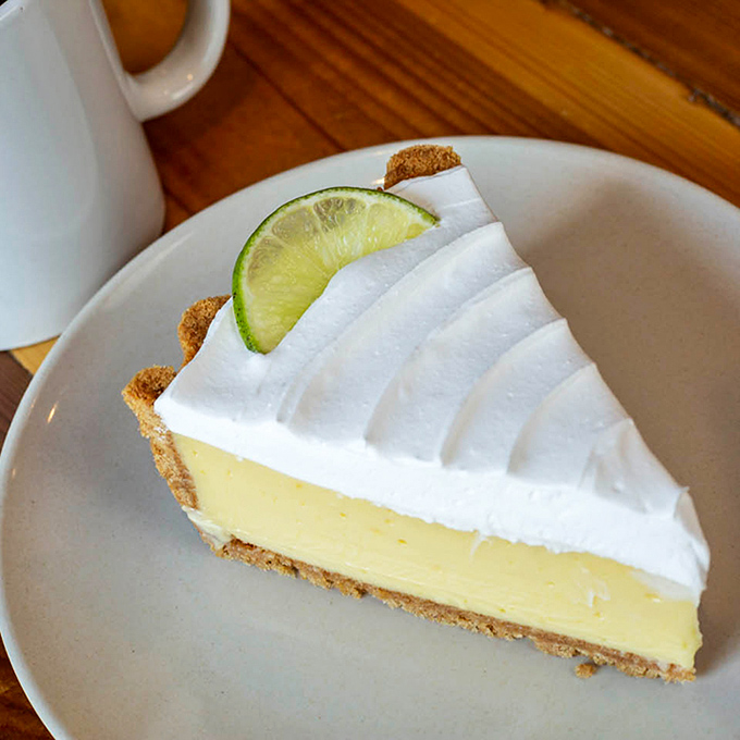 Key lime pie that strikes the perfect balance between tart and sweet – a slice of Florida sunshine that somehow found its way to Ohio.